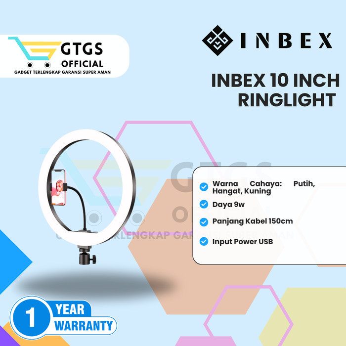 Jual INBEX 10 inch Ring Light 26cm + Holder Hp (IN0158A00101) | Shopee ...