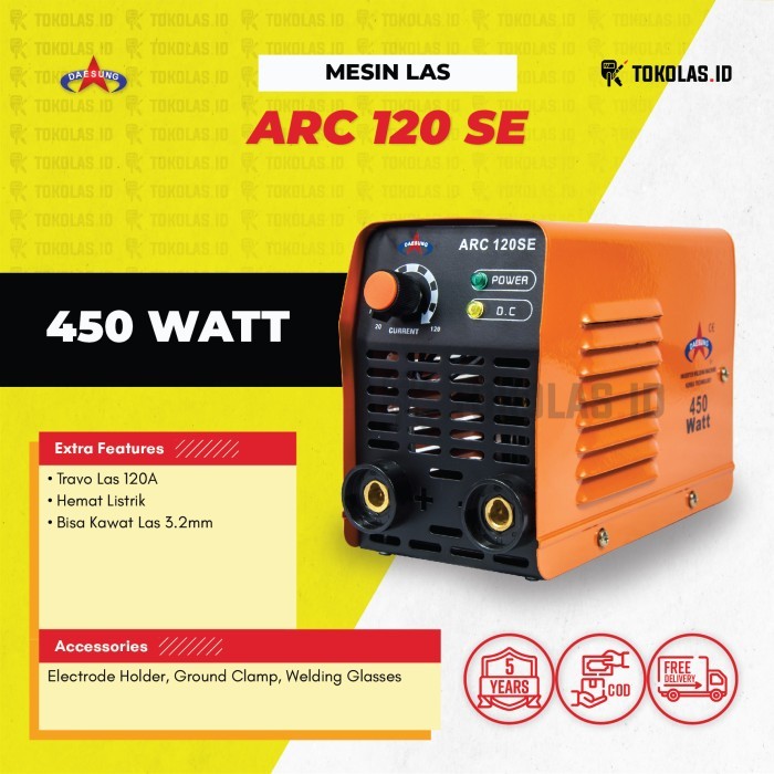 Jual Mesin Las Besi Stainless 450 900 Watt Daesung ARC 120 SE 120 H CNR ...