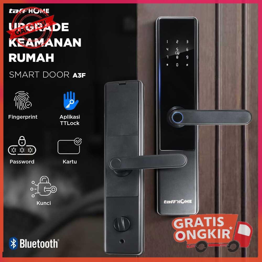 Jual TaffHOME Smart Door Lock Fingerprint Password Bluetooth Card TTLock - A3F | Shopee Indonesia