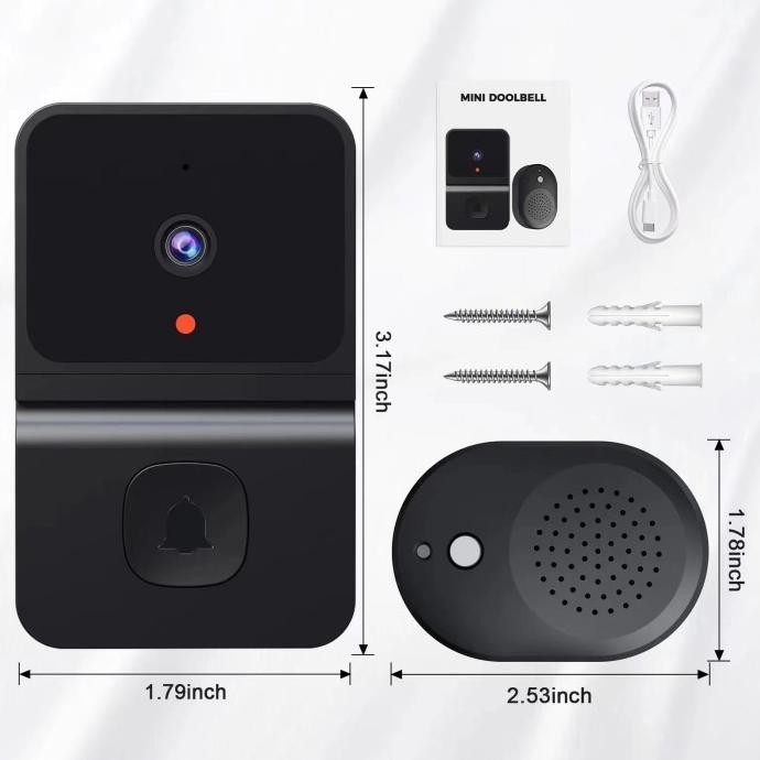 Jual Bell Rumah Dengan Kamera 1080p / Bell Rumah Wireless Hitam / Bell ...