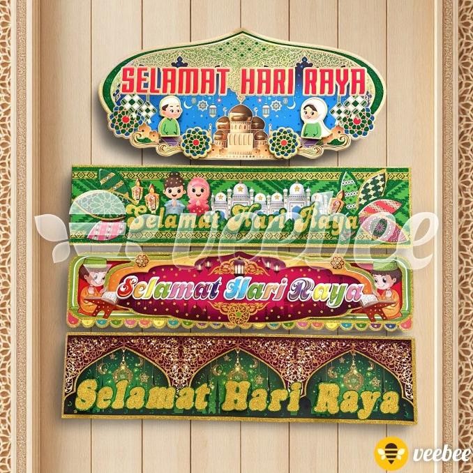 Jual Produk Terbaik] Banner Karton Gliter Panjang Selamat Hari Raya ...