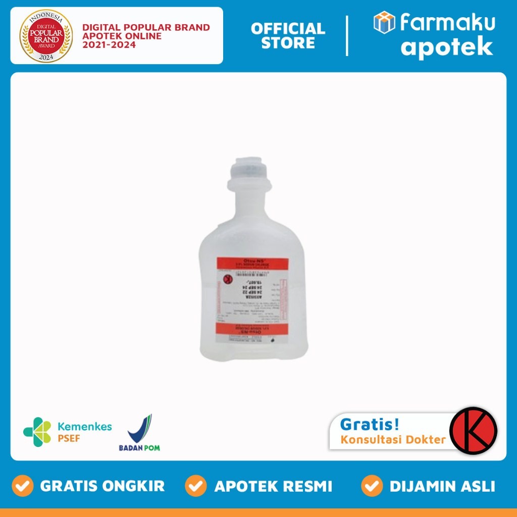 Jual NaCl Natrium/Sodium Chloride 0.9 % Infus 100 ml Pcs - MKR | Shopee Indonesia
