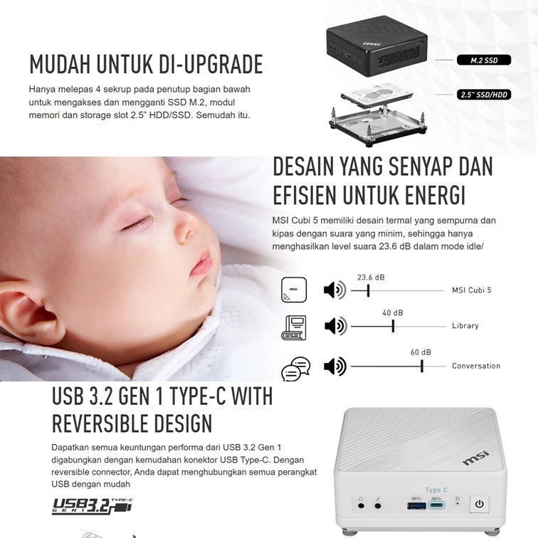 Jual Mini Pc Msi Cube N adl intel N100 Ram 16gb ssd 512gb windows 11 ...