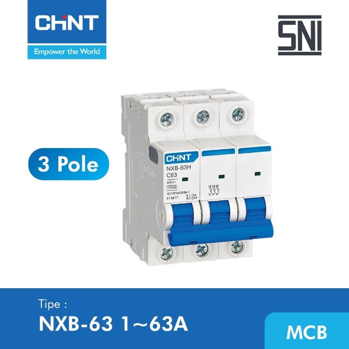 Jual Chint MCB tipe NXB 3P 6kA (6A 10A 16A 20A 25A 32A 40A) | Shopee Indonesia