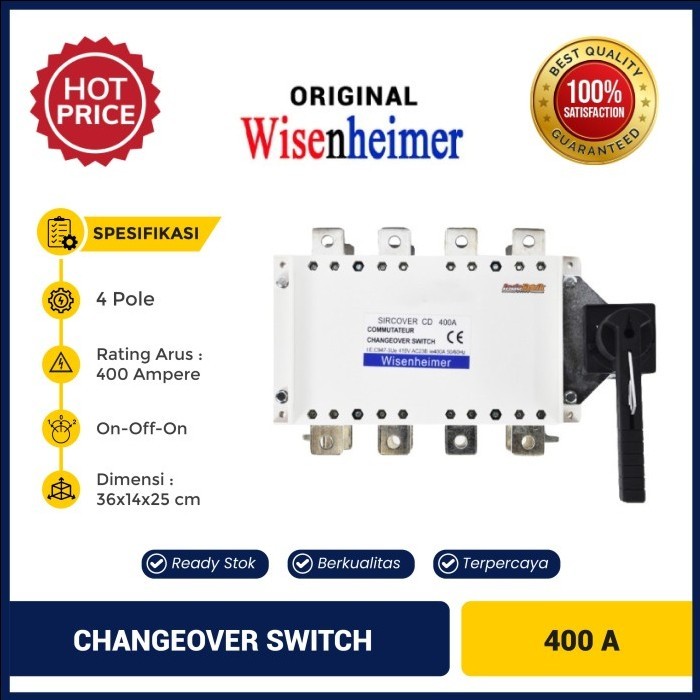 Jual Change Over Switch 4P 400A COS Ohm Saklar Manual 400 Amper Wisenheimer | Shopee Indonesia