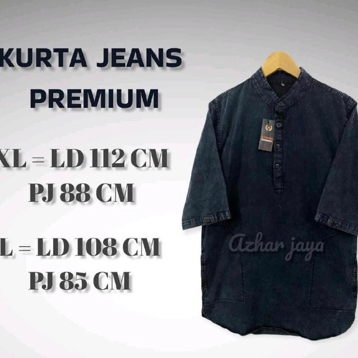 Jual Kurta jeans pria jumbo M-XXL koko levis Pakistan lengan 3/4 baju ...