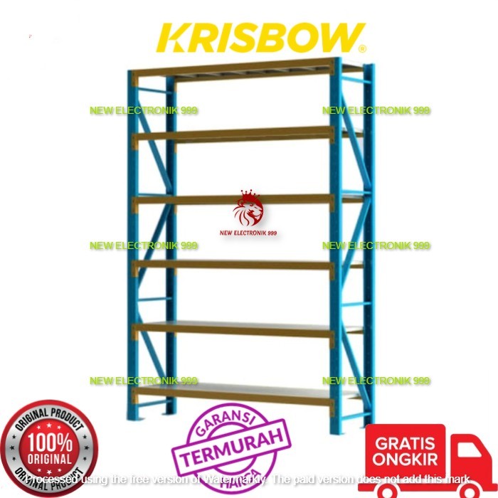 Jual KRISBOW RAK BESI 6 TINGKAT HEAVY DUTY 200X80X300 CM KUNING/BIRU ...