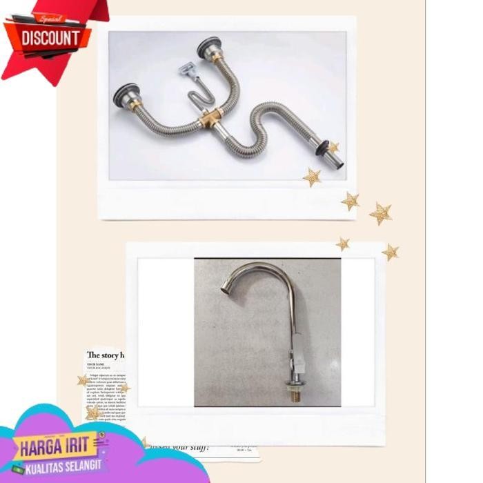 Jual FLASH SALE SELANG CUCI PIRING STAINLESS CABANG 2 + OVER FLO + 2SET ...