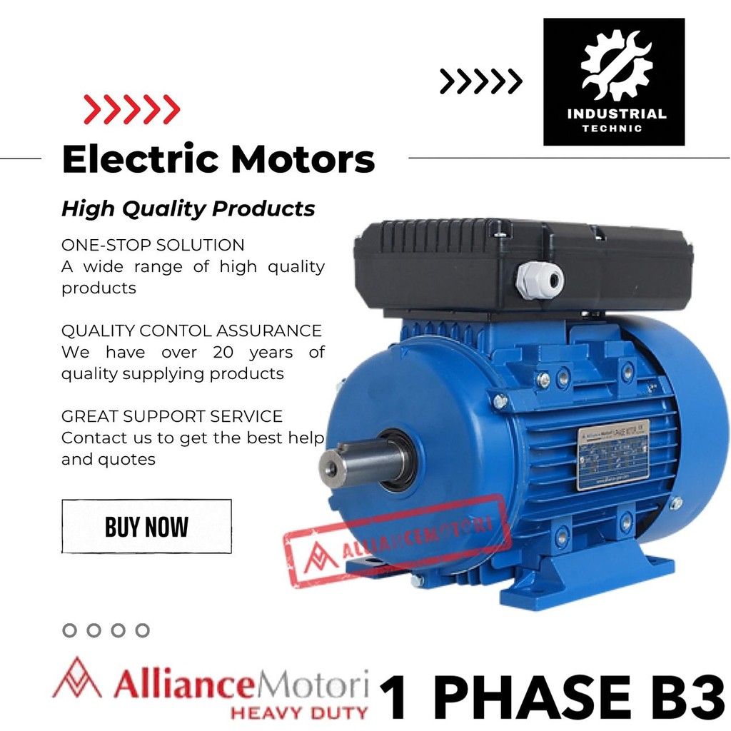Jual ELECTRIC MOTOR ALLIANCE 1 PHASE ALLIANCE A-YL / AYL B3 4P 2,2KW 3HP SINGLE PHASE 220V ...