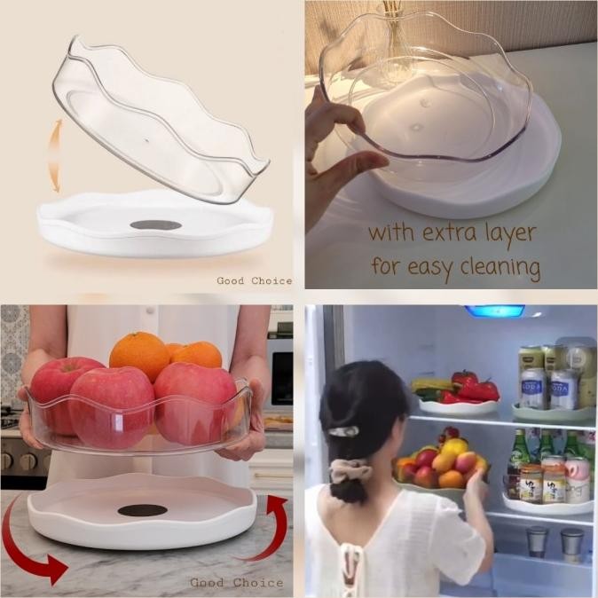 Jual Turntable Rotate Layer / Rak Putar Organizer Dapur Kulkas Freezer ...