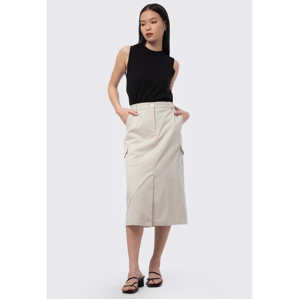 Jual Executive Midi Cargo Skirt 5-SDWKSG224H063 Beige | Shopee Indonesia