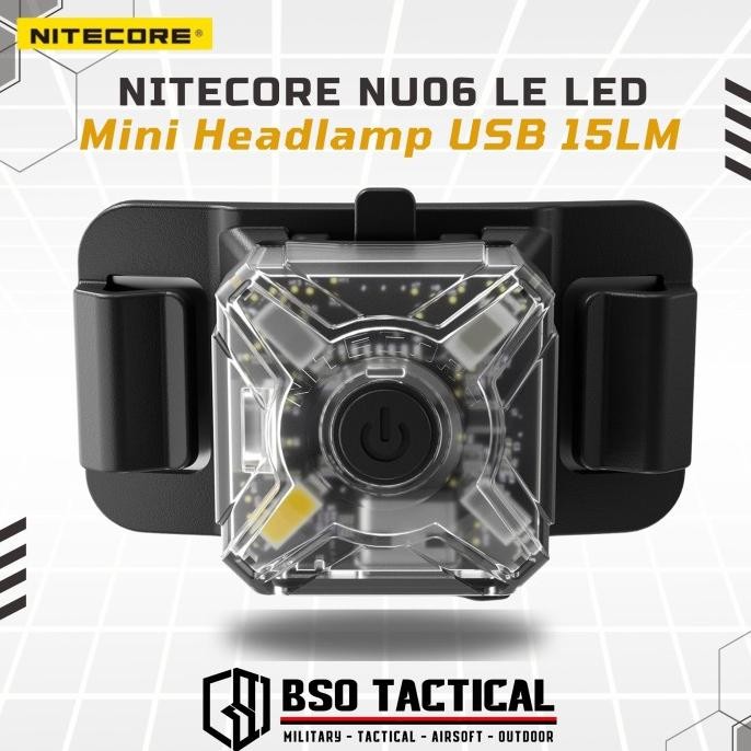 Jual Lampu Nitecore NU06 LE LED Mini Headlamp USB 15LM Tactical Signal ...