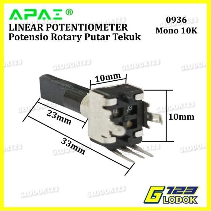 Jual Potentiometer Potensiometer Potensio Linear Taper Rotary B10K 10K ...