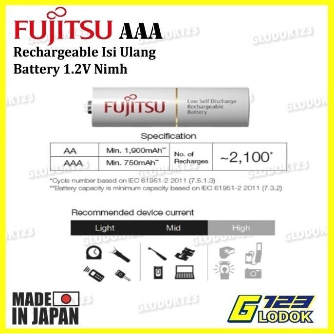 Jual Baterai FUJITSU Batre AAA A3 Cas Rechargeable Made In Japan ...