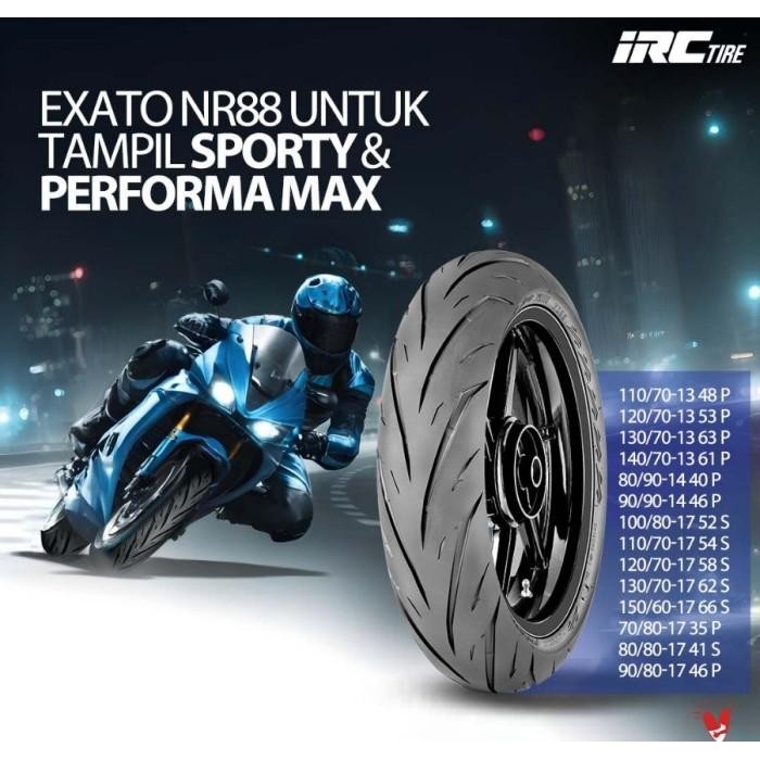 Jual BAN IRC 110/70-17 EXATO NR88 TUBELESS Ban Motor CB 150RR, CBR, XSR ...