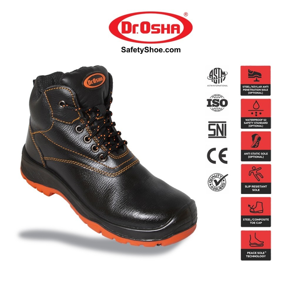 Jual Dr OSHA Commando 9218 S1 Safety Shoes Ankle Boot - Black | Shopee ...