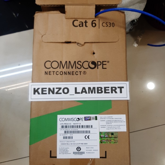 Jual Kabel Lan Utp Cat 6 Commscope 100Meter / Commscope Cat 6 ...