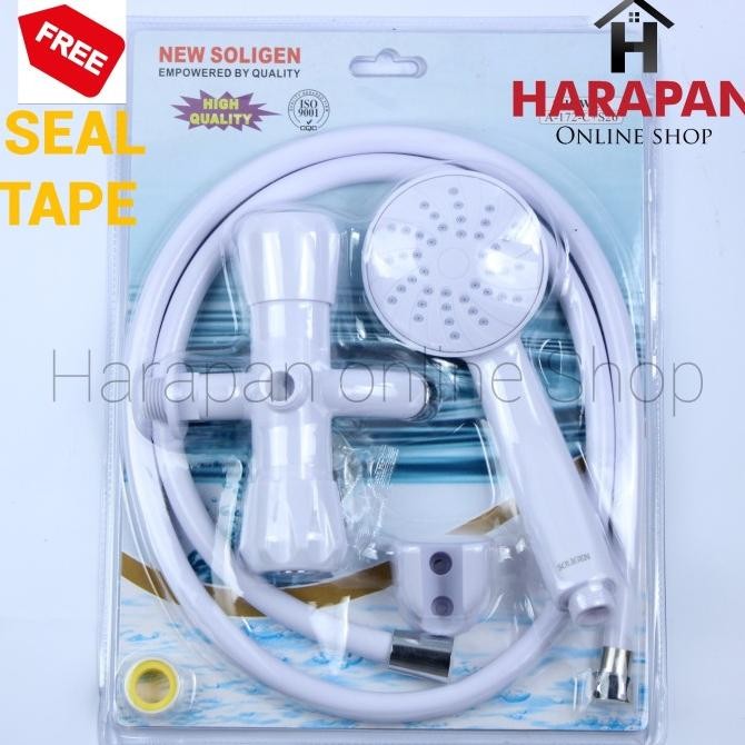 Jual ASLI HAND SHOWER MANDI SET PVC + KRAN CABANG SOLIGEN 172+S26 ...