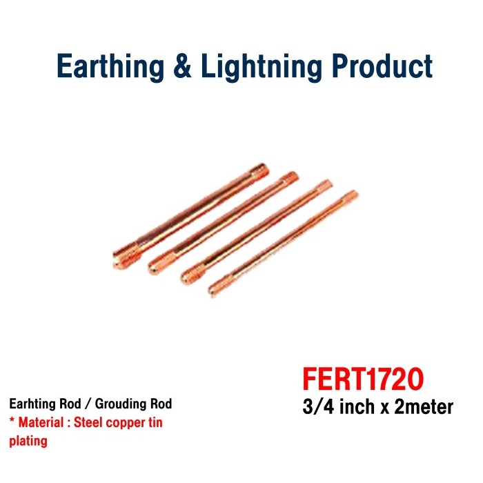 Jual Earthing Rod / Grounding Rod 3/4" Panjang 2 Meter - FORT FERT1720 ...