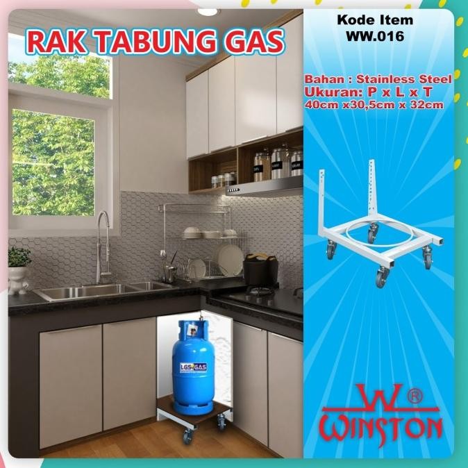 Jual Rak Rail Gas / Rak Gas Tatakan Serbaguna Roda Gas Rak Galon Tarik ...