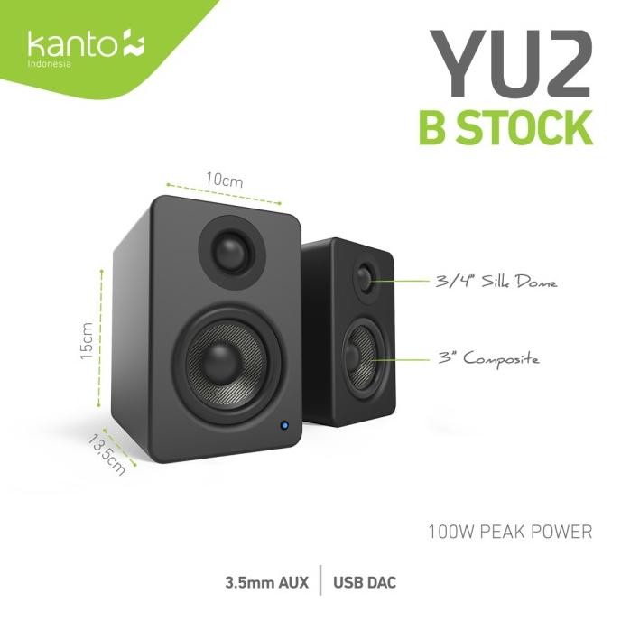 Jual CO [B-Stock] Kanto YU2 YU 2 - Powered Bookshelf Speaker w/ Phono Pre-amp | Shopee Indonesia