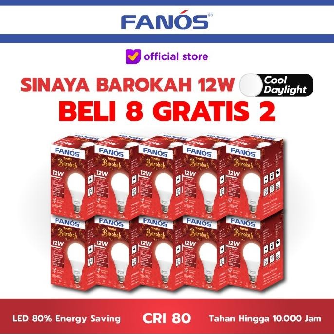 Jual Lampu - Paket 10 Pcs!! Lampu Led Fanos Sinaya Barokah 12 W (Putih/Cdl) | Shopee Indonesia