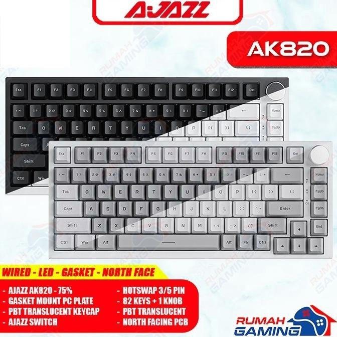 Jual NEW MECHANICAL KEYBOARD - AJAZZ AK820 - 75% - WIRED - GASKET - HOTWSAP LED | Shopee Indonesia