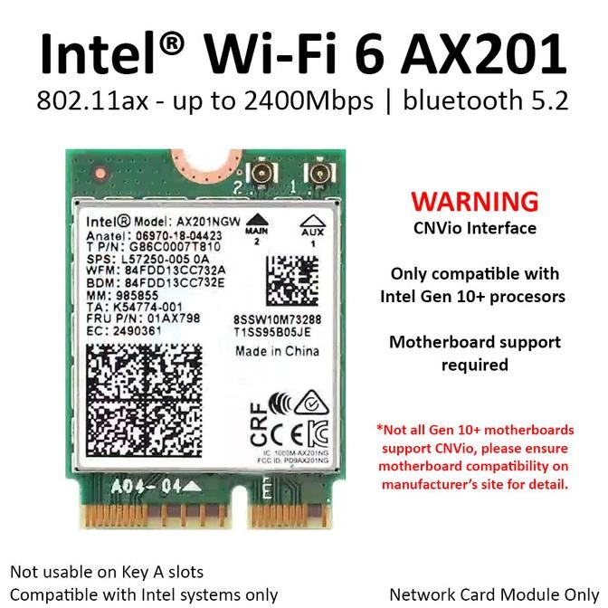 Jual Intel WiFi 6 AX201 Wireless Card Bluetooth 5 AX M.2 NGFF AX201NGW ...