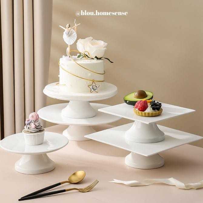 Jual NEW Cake Stand High Feet Wadah Kue Tingkat Piring Kue Susun ...