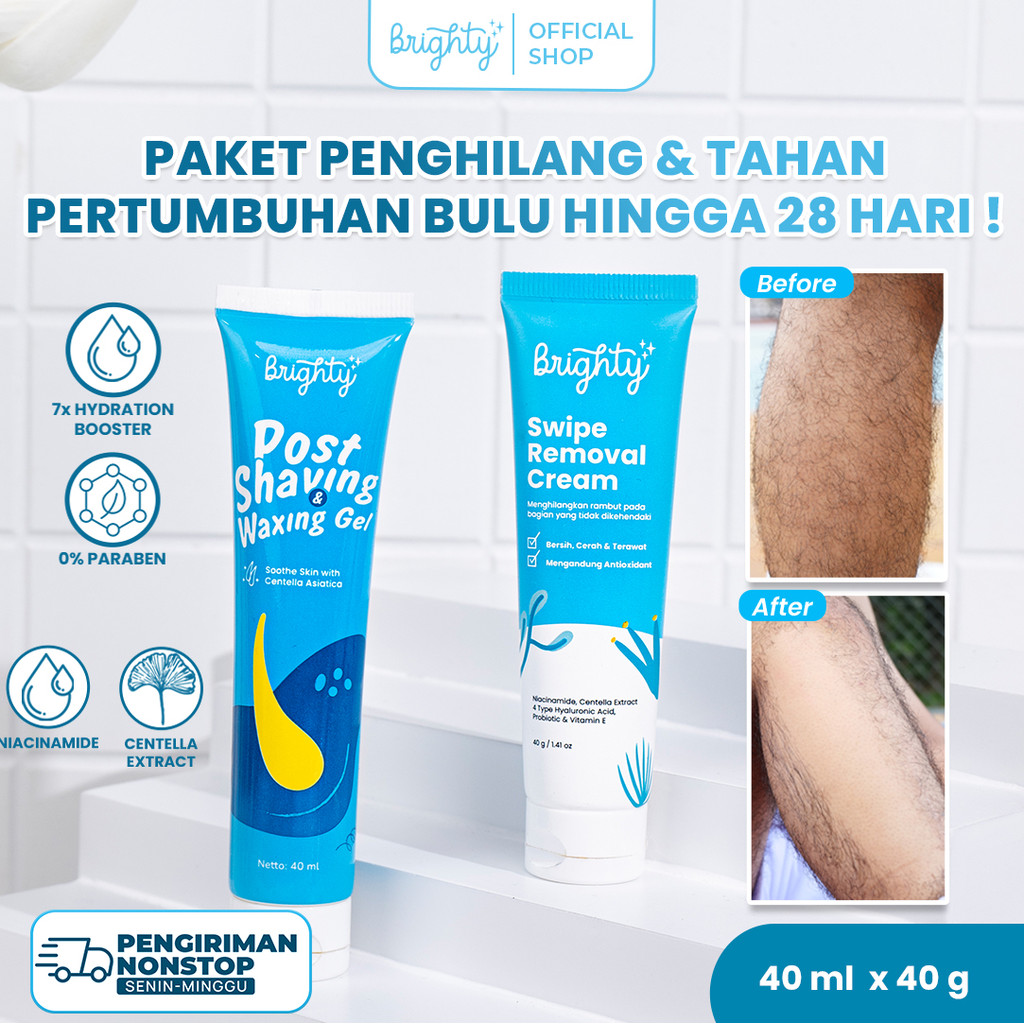 Jual Brighty Swipe Removal Cream X Post Shaving & Waxing Gel | Shopee ...