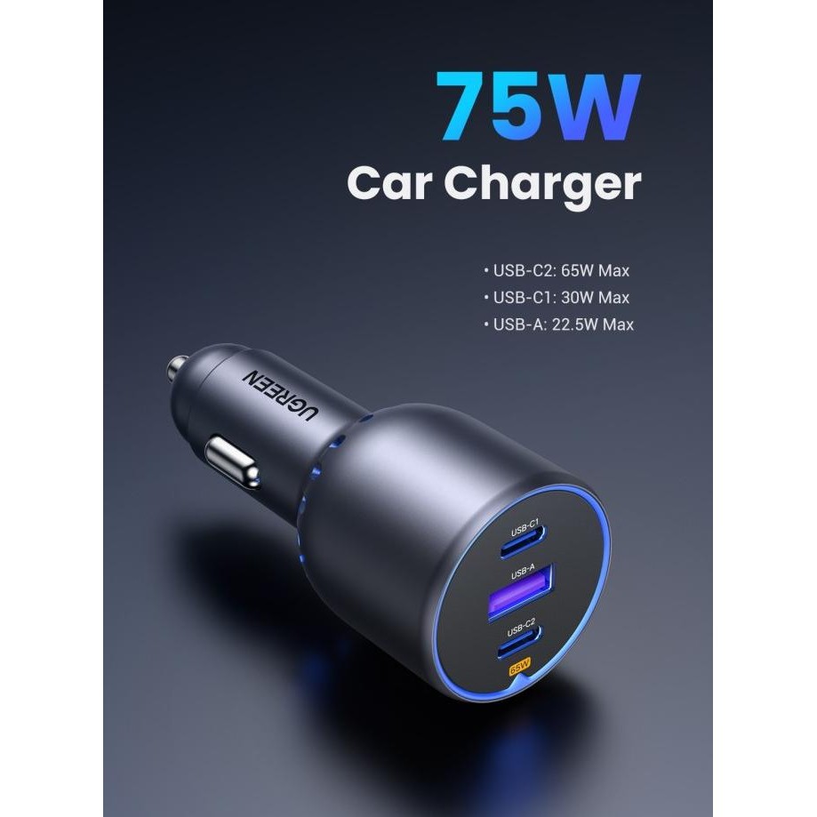 Jual Ugreen Car Charger Mobil Usb A+ Type C Pd Qc 3.0 Fast Charging 63W 69W Original Dan ...