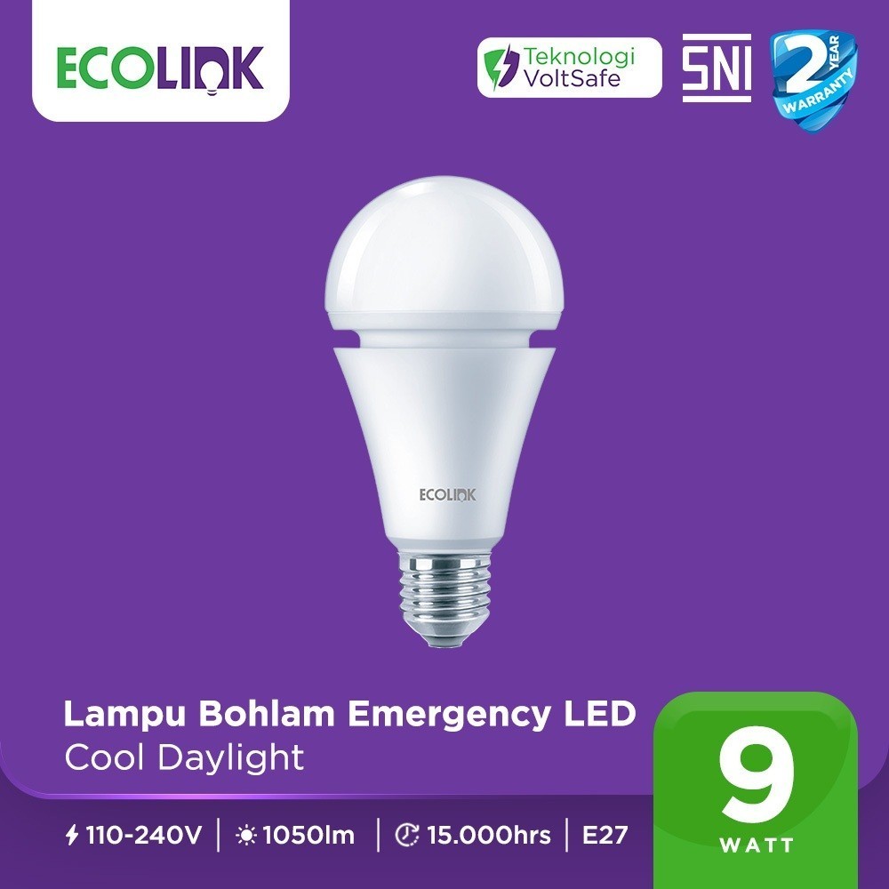 Jual Ecolink Lampu Bohlam Portable Emergency LED Cool Day Light 9 Watt ...