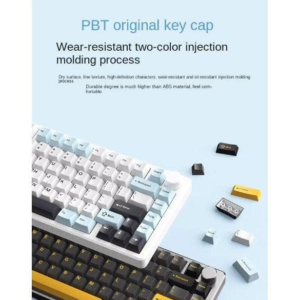 Jual Monka A75 Full Aluminum Mechanical Keyboard Three Mode Wireless ...