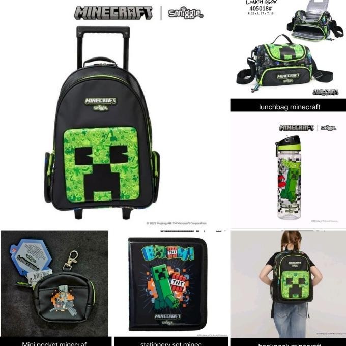 Jual Laris!! Smiggle Minecraft Backpack, Trolley, Lunch Bag,Botol, Mini ...