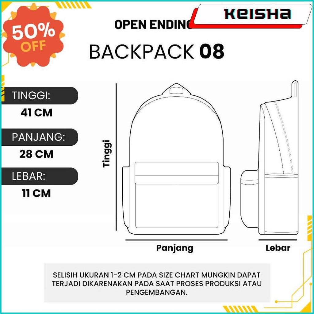 Jual Open Ending Water Resistant Backpack Basic Tas Ransel Basic Colors [Bp.08] Original Produk ...
