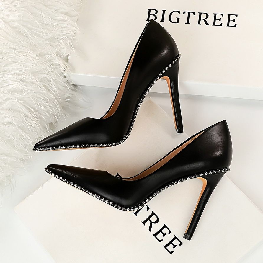 Jual Sepatu Hak Tinggi Wanita Hak Tipis Serbaguna Sepatu Kerja Hitam ...