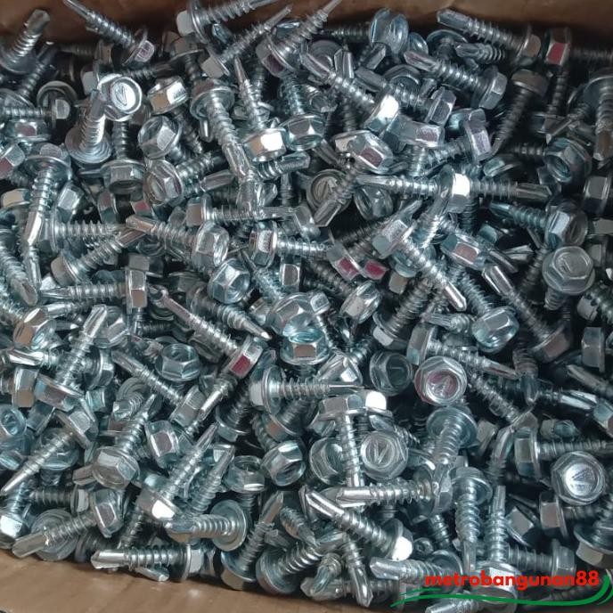 Jual Baut Baja Ringan - Baut Roofing Sekrup Baja Ringan 10X19, 10X16 | Shopee Indonesia