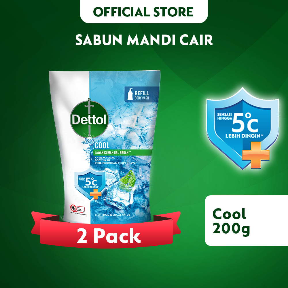 Jual Dettol Sabun Mandi Cair Cool Anti Bakteri 200gr (2 pcs) Refill ...