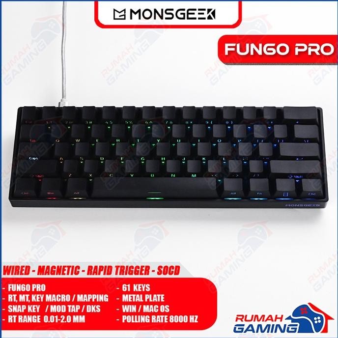 Jual MONSGEEK - FUN60 PRO - 60% - WIRED - MAGNETIC SWITCH - RAPID TRIGGER - MECHANICAL KEYBOARD ...