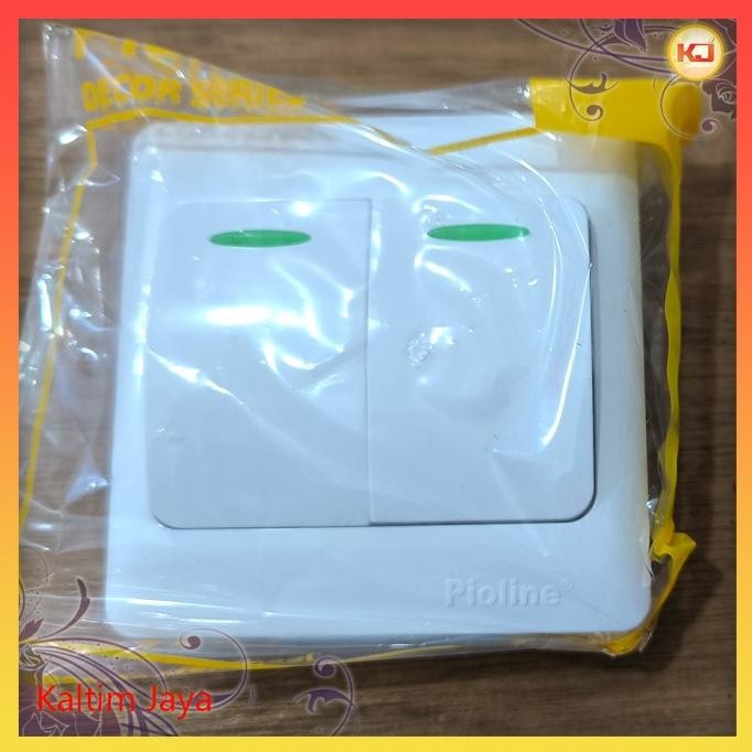 Jual favorit] Saklar Ganda Tanam/Tempel 2-gang 1-way (Seri Double Lampu ...