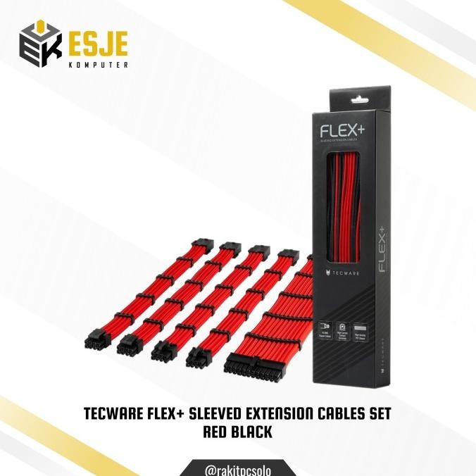 Jual Tecware Flex Plus Red-Black 300Mm Psu Sleeved Extension Kit Cable ...