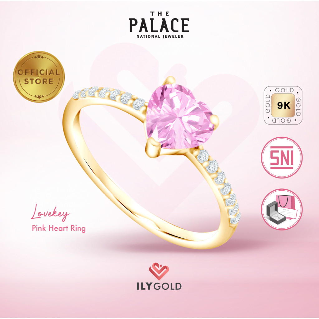 Jual IlY GOLD Lovekey - Pink Heart Ring / Cincin | Shopee Indonesia