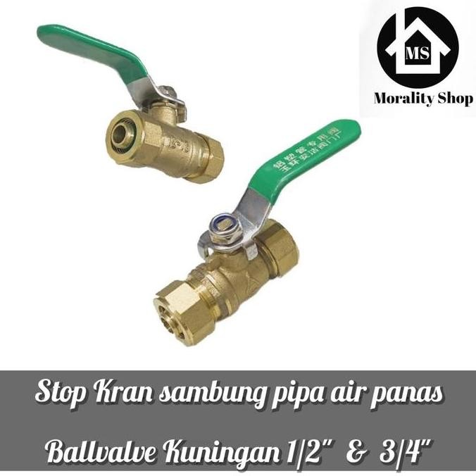 Jual Stop Kran Pipa Air Panas Kuningan 1/2 Inch 3/4 Inch Lj11 Lj12-Ball ...