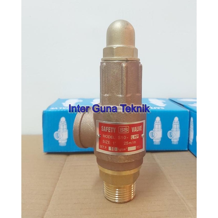 Jual 1" Inch Safety Valve 10 Bar Brass Kuningan / Relief Valve 10 Kg Dn ...
