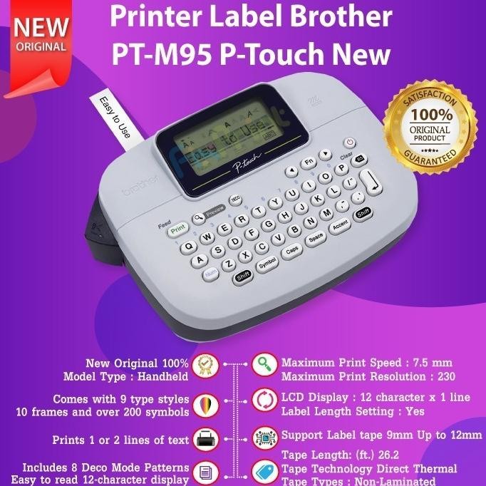 Jual Brother Stiker Label Printer Pt-M95 Print Handy Maker Seri M-Tape ...