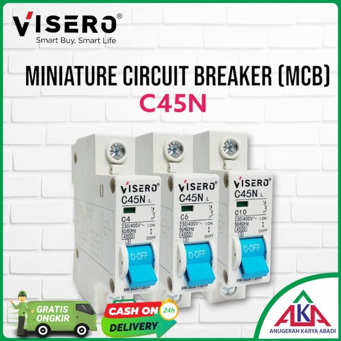 Jual ORIGINAL Miniature Circuit Breaker MCB VISERO 1P 4A / 6A / 10A SNI | Shopee Indonesia