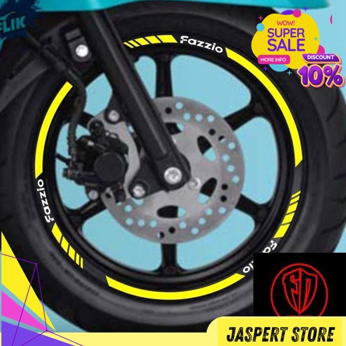 Jual STIKER LIST VELG MOTOR WHEELS STICKER YAMAHA FAZZIO-KUNING PUTIH ...