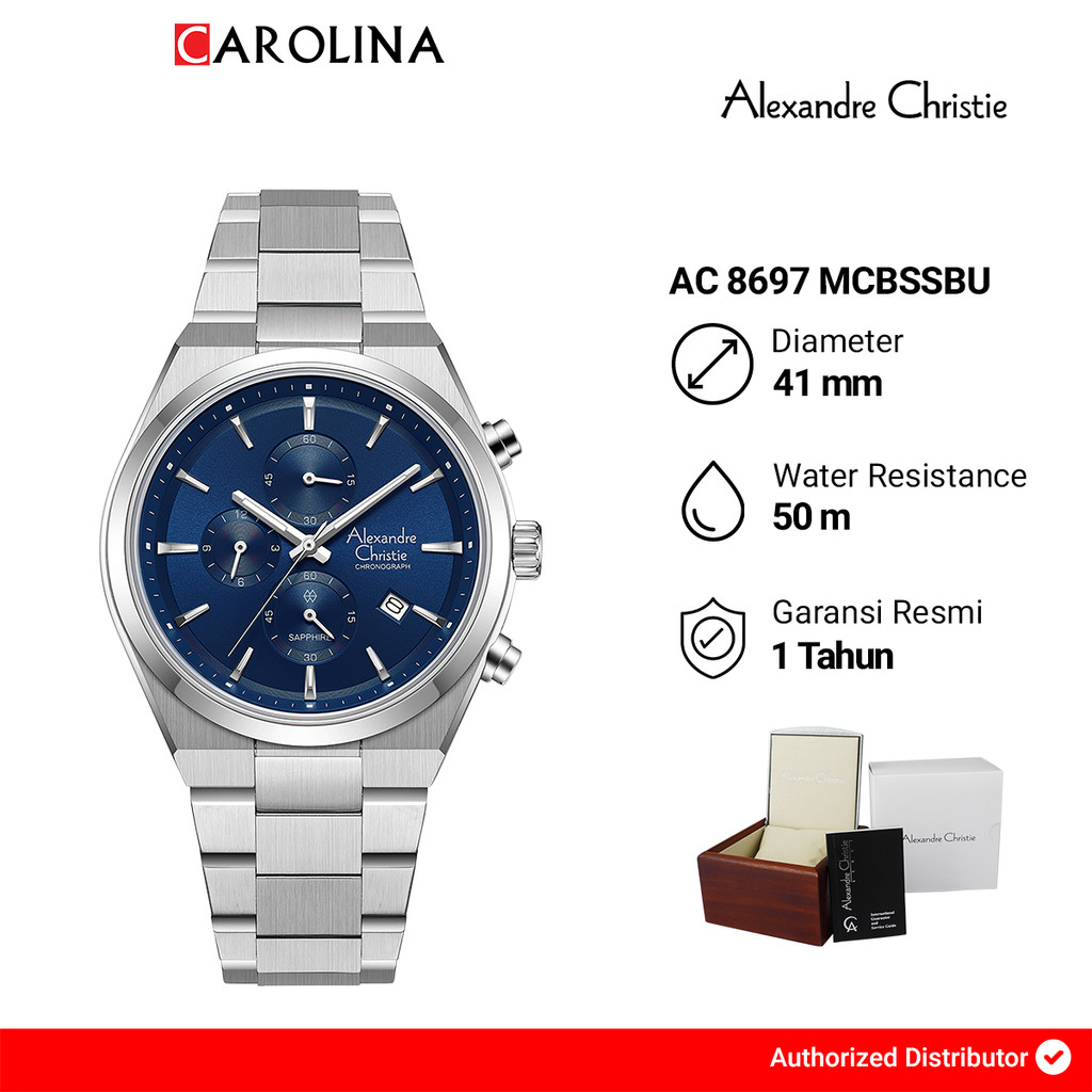 Jual Jam Tangan Pria Alexandre Christie Classic Steel AC 8697 MCBSSBU ...