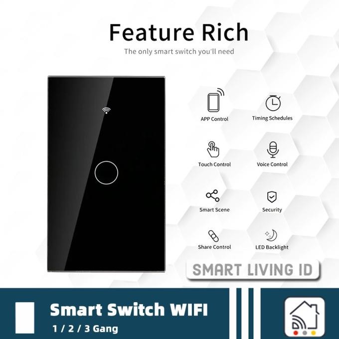 Jual Saklar Lampu Tuya Smart Wall Switch Wifi Rf433 Google Home ...