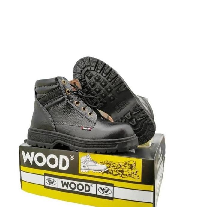 Jual Terjangkau Sepatu Safety Wood Boots Tali Pria Kulit Polos Asli Sol ...